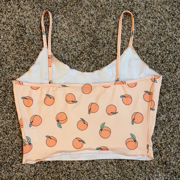 SHEIN | Tops | New Never Worn Peach Print Crop Top | Poshmark